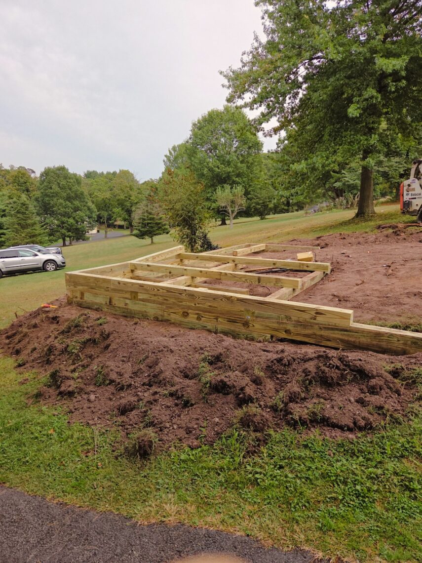 Gravel Base Foundation & Timber Retaining Wall - BedRock Siteworks